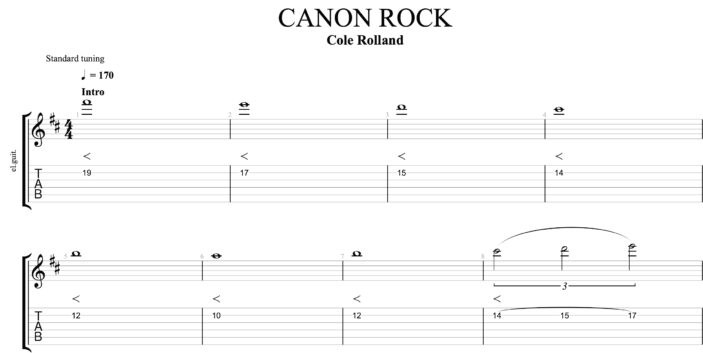 [Free Tab] Learn Canon Rock on Electric Guitar (feat. Cole Rolland ...