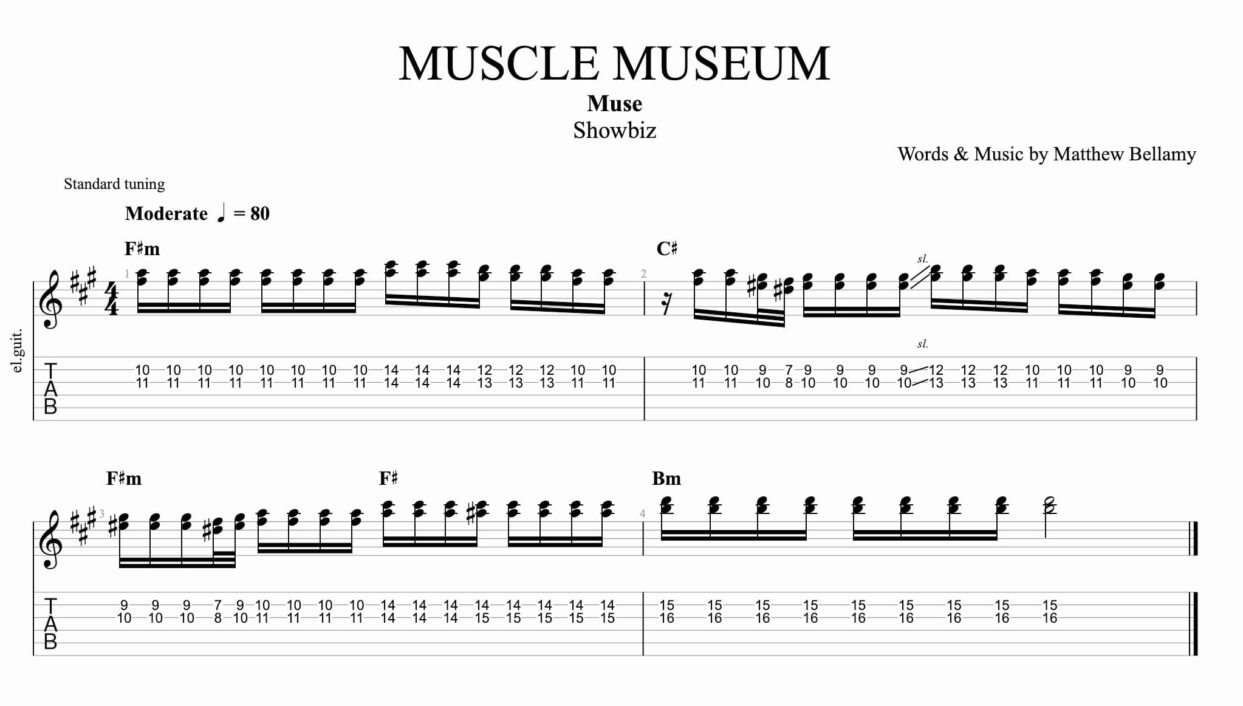 [TABLATURES GRATUITES] 15 intros de Muse à la guitare - Guitar Pro Blog ...