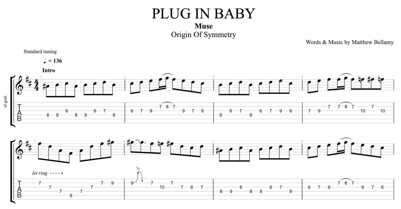 [FREE TABS] Play top 15 Muse intros to learn on guitar - Guitar Pro ...