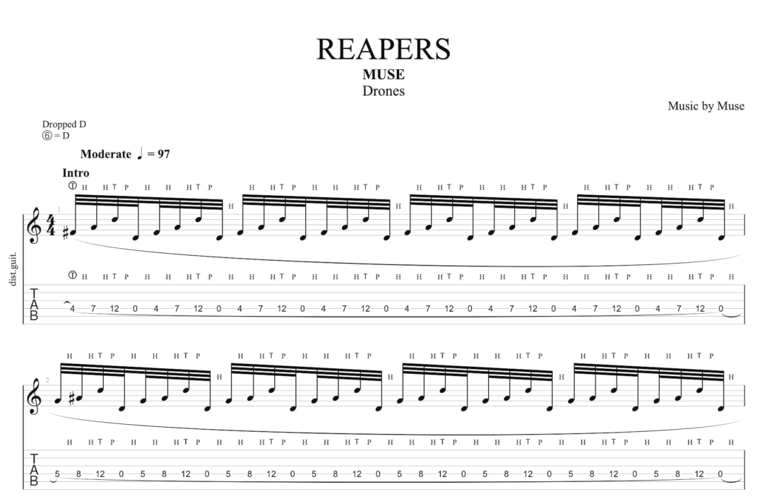 [TABLATURES GRATUITES] 15 intros de Muse à la guitare - Guitar Pro Blog ...