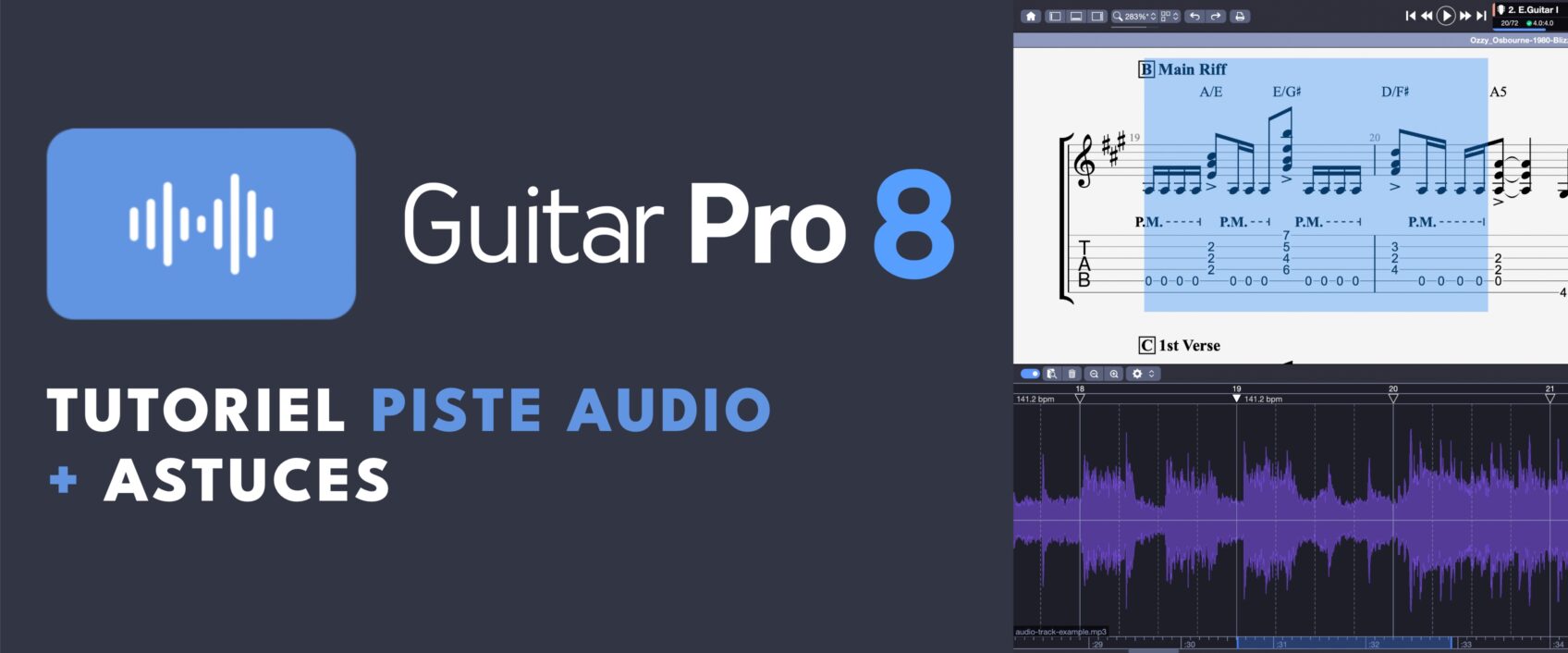Comment ajouter une piste audio à vos partitions ? Tuto Guitar Pro 8 ...