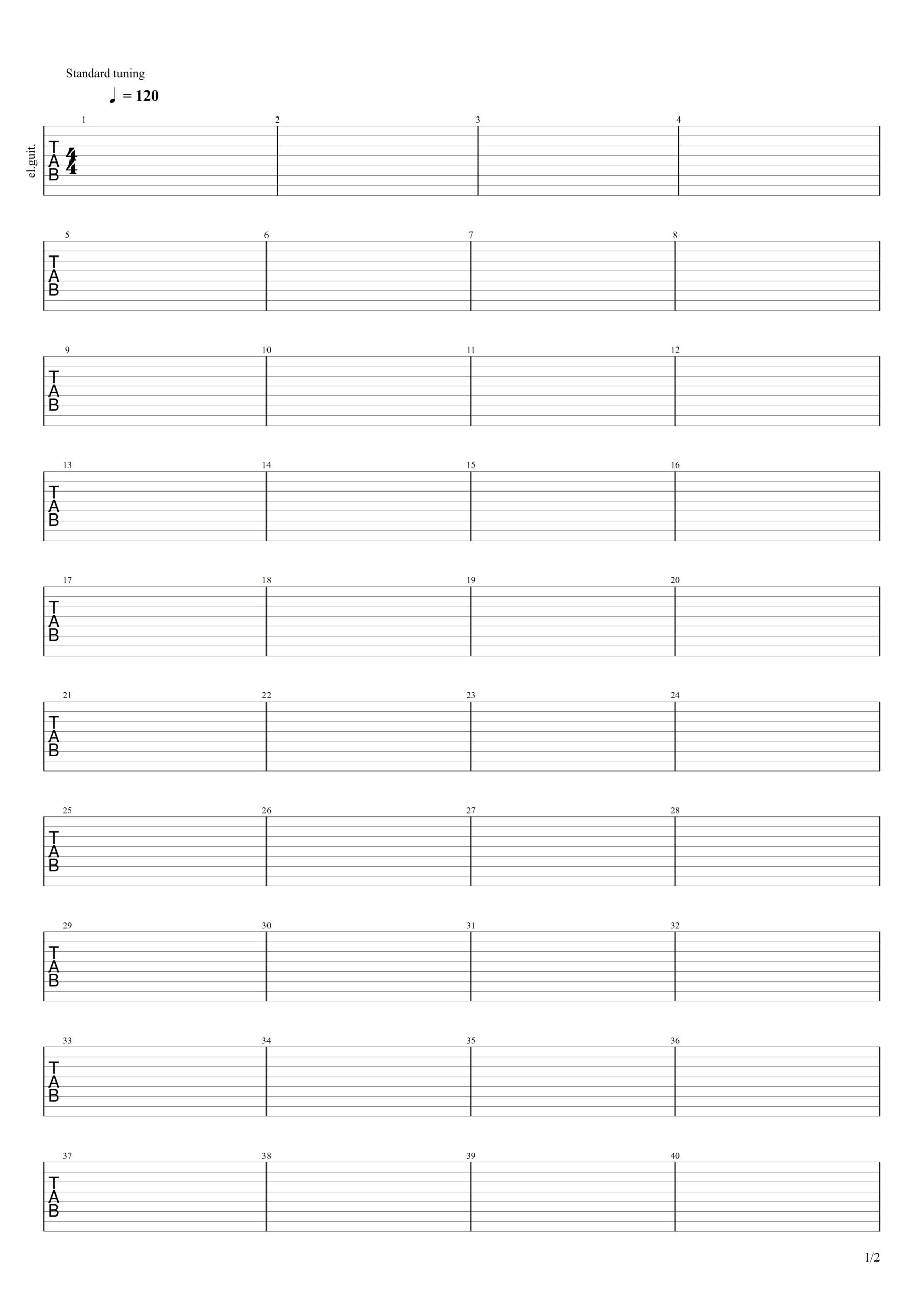 Download printable blank guitar tabs and music sheets - Guitar Pro Blog ...