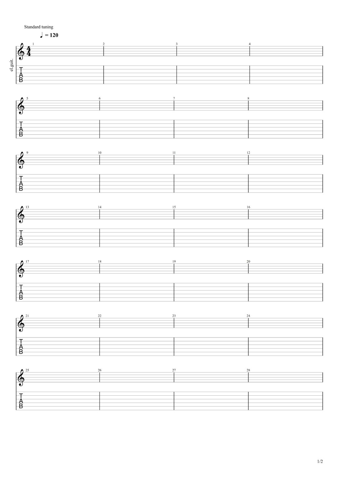 Download printable blank guitar tabs and music sheets - Guitar Pro Blog ...