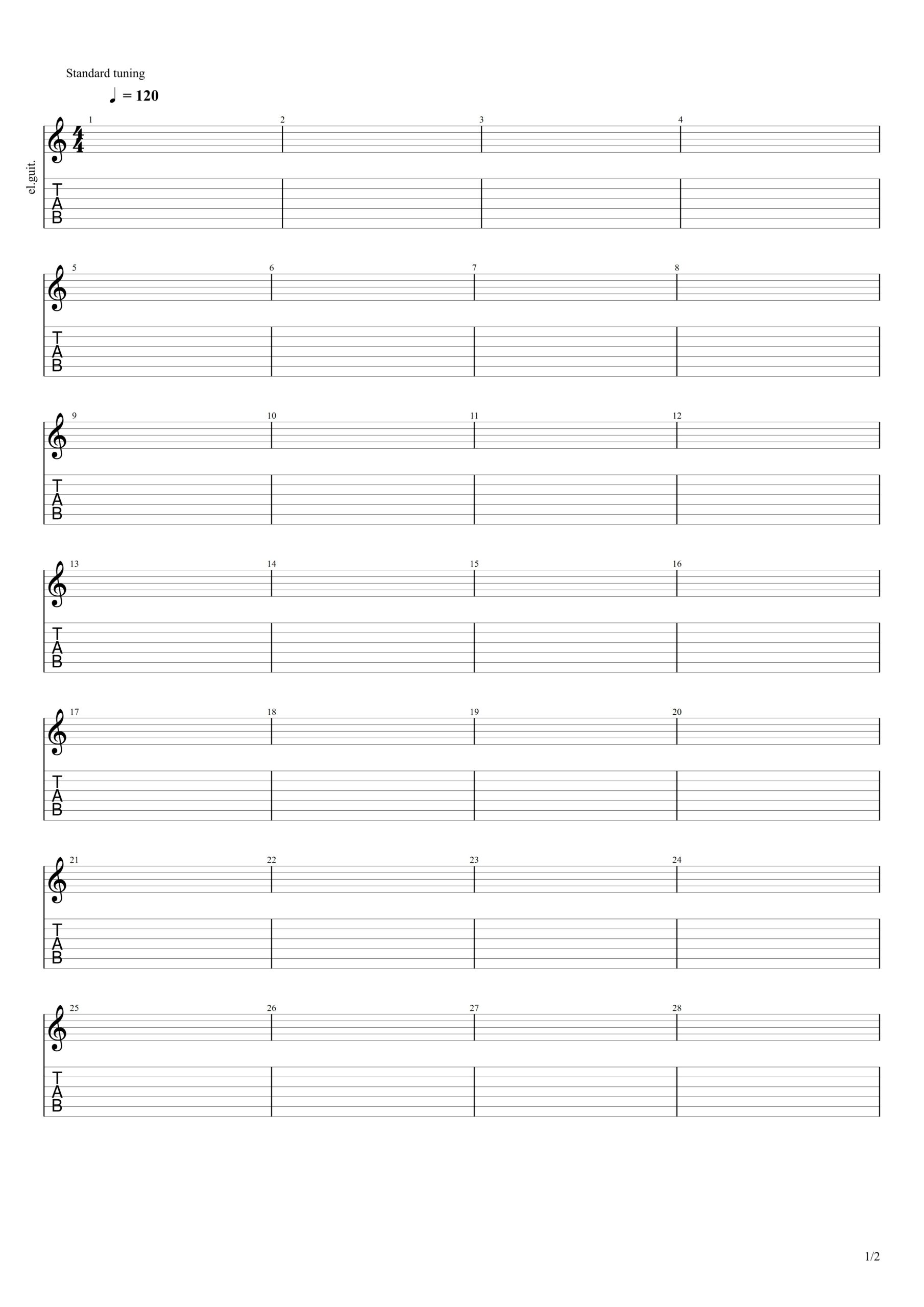 Download printable blank guitar tabs and music sheets - Guitar Pro Blog ...