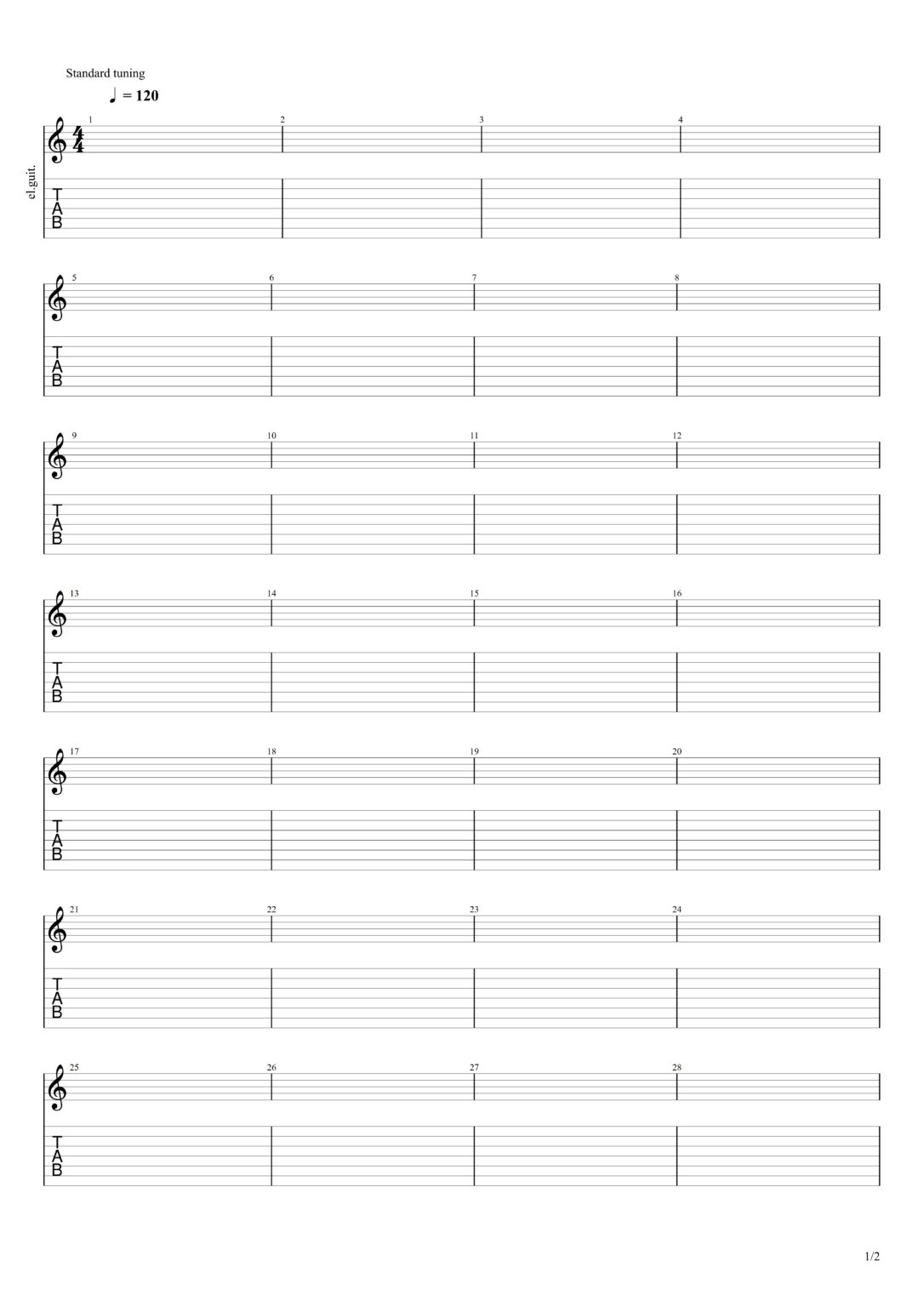 Download printable blank guitar tabs and music sheets - Guitar Pro Blog ...